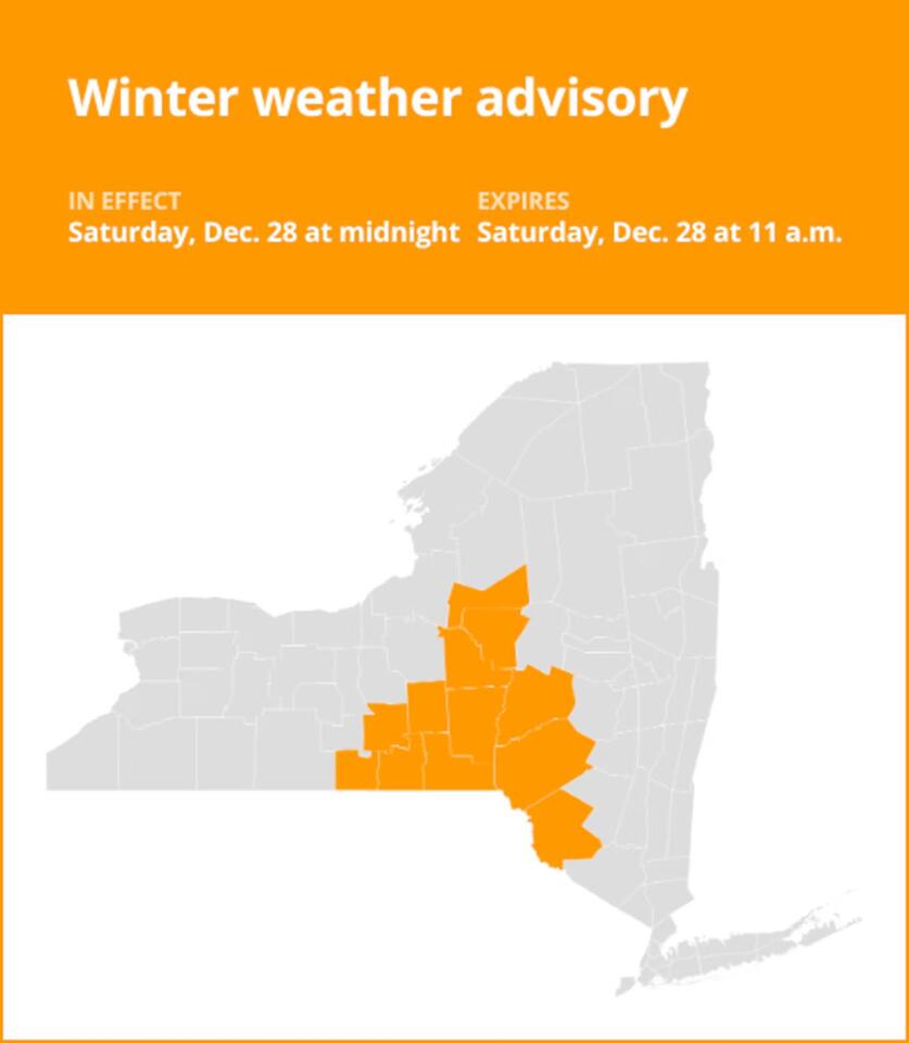 NY weather update: Winter weather advisory for New York for Saturday ...