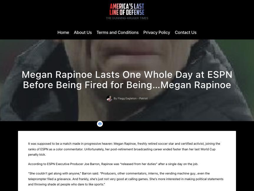 Fact Check: Megan Rapinoe Was NOT Fired From ESPN After 'One Whole Day ...
