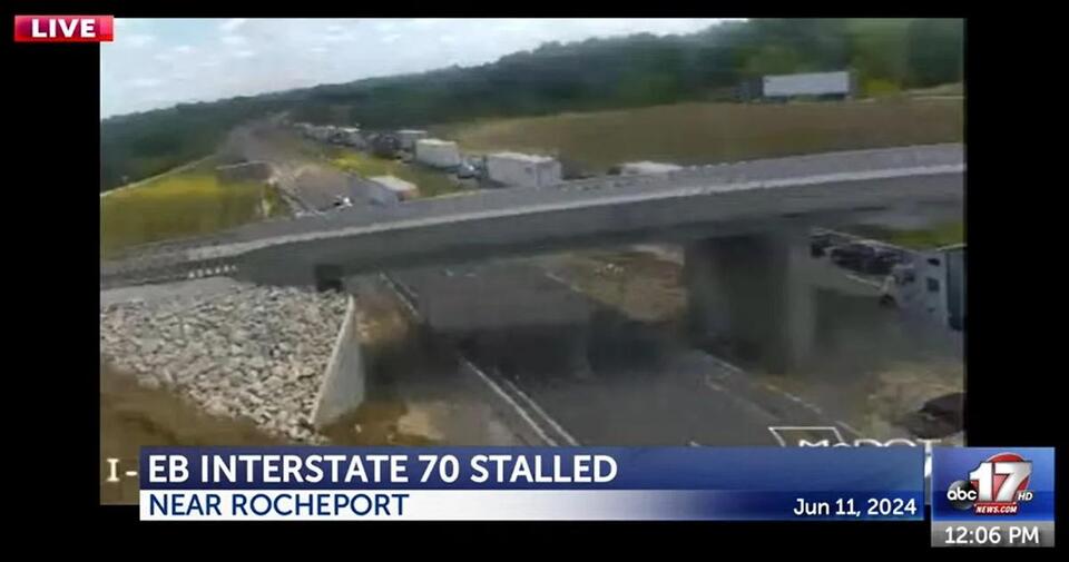 Tractor-trailer fire stops eastbound I-70 traffic in Boone County; road ...