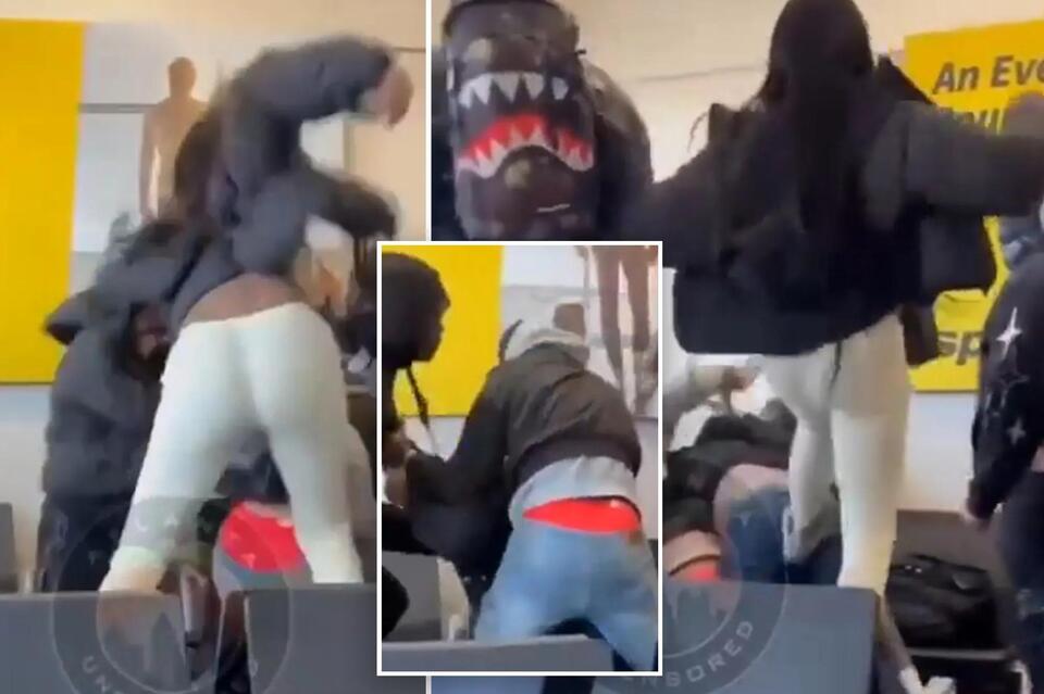 Wild caught-on-camera brawl at Atlanta airport likened to ‘Braveheart ...