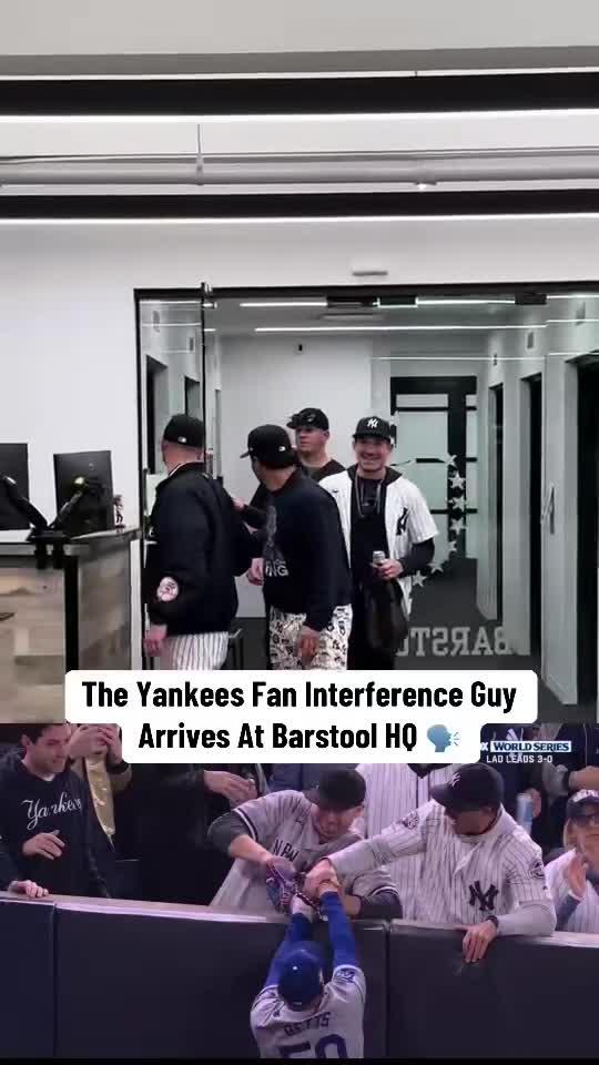 A standing OVATION for Biggest Yankee Fan in the world at Barstool HQ ...