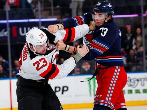 Rangers-Devils fight video: Line brawl leads to eight ejections two ...