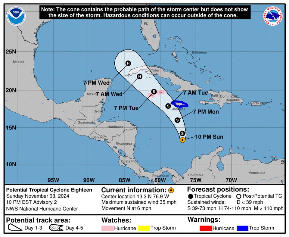 Latest on the Potential Tropical Cyclone: Sunday, Nov 3 update from the ...