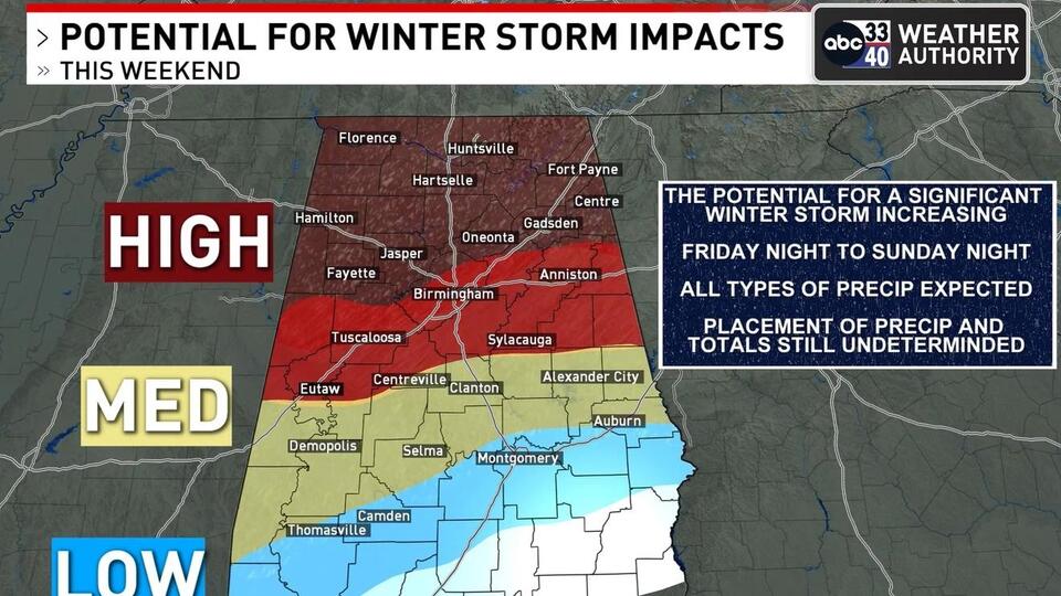 Major Winter Storm Could Bring Ice, Snow to Alabama This Weekend ...