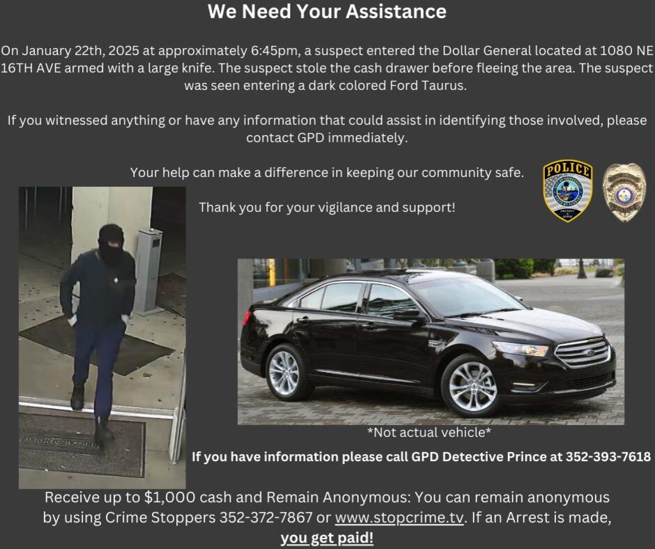 GPD asks public for help identifying suspect in Dollar General armed robbery - NewsBreak
