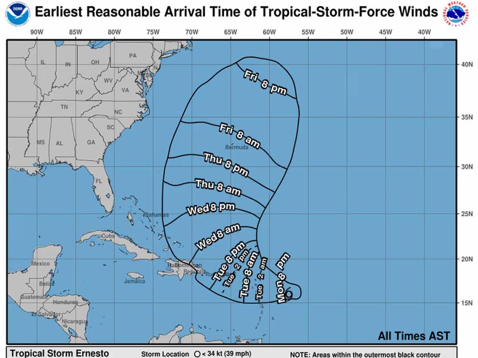 Tropical Storm Ernesto Forms In Atlantic: Here's 5-Day Projected Path