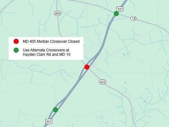 UPDATED US 301 median crossover to close