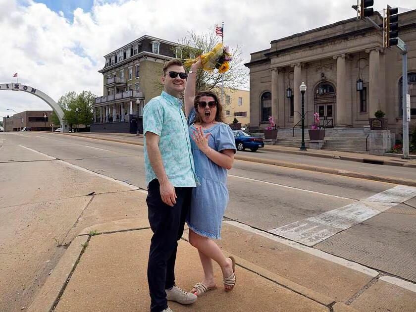 Photos: Dixon founder's descendent gets engaged under Dixon Arch