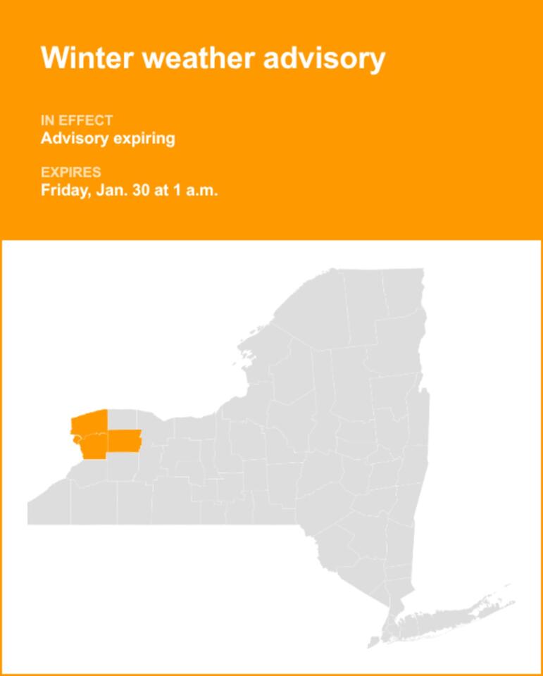 NY weather update: The current winter weather advisory for part of New ...