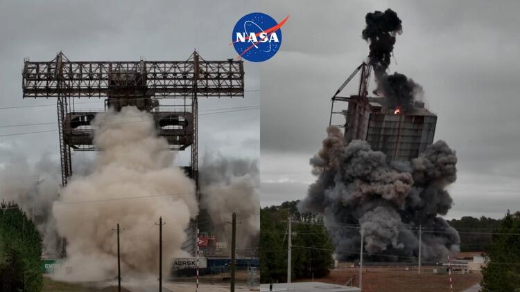 Multiple views of NASA implosions of the T-Tower and Propulsion and ...