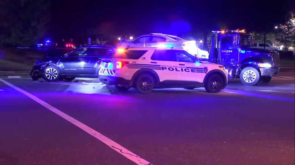 Crash involving CMPD cruiser blocks road in south Charlotte - NewsBreak