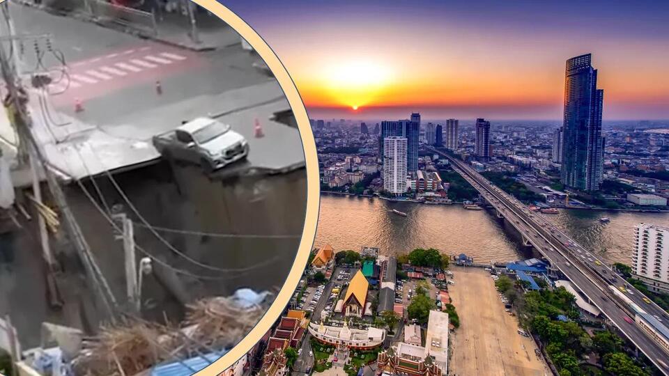 Watch: Massive Sinkhole Swallows Vehicles, Poles Outside Bangkok ...