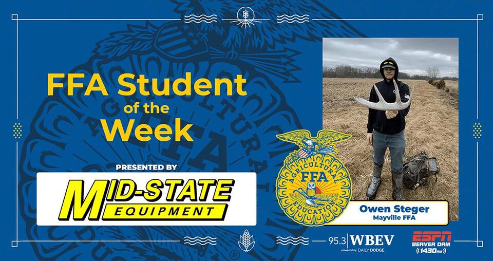 Mid-State Equipment 95.3 WBEV FFA Student Of The Week – Owen Steger ...