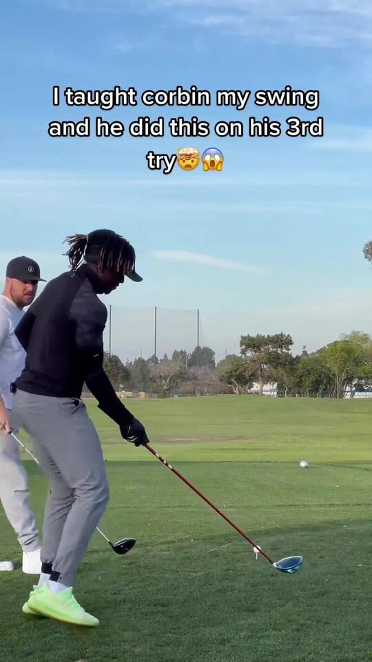 I taught corbin my swing and he did this on his third try snappygilmore ...