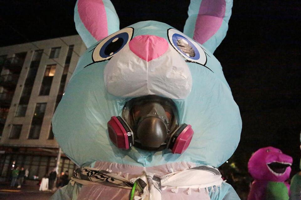 Why Portland ICE protesters are showing up dressed as giant inflatable ...