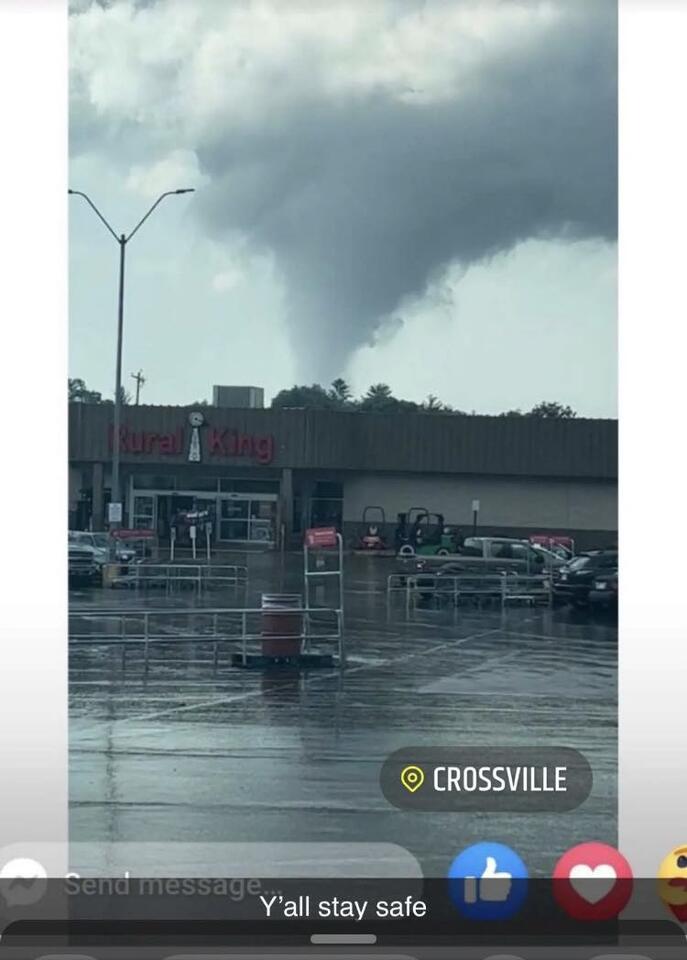 TORNADO FORMS IN CROSSVILLE BEHIND RURAL KING - NewsBreak