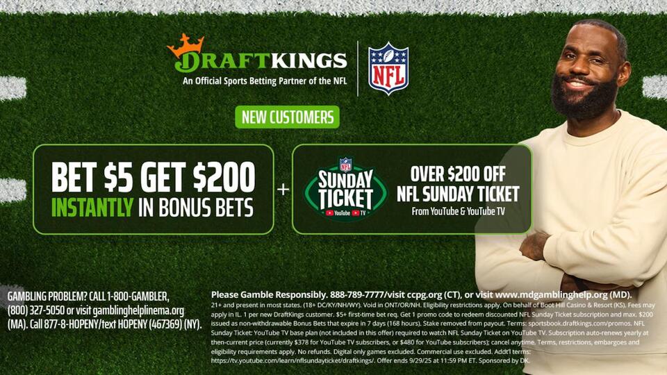 NFL DraftKings promo code: $200 bonus & Sunday Ticket discount for Week ...