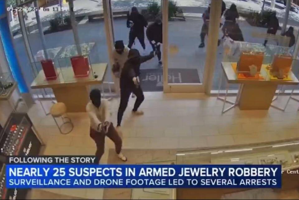 Nearly 25 Suspects Caught On Camera Robbing California Jewelry Store ...