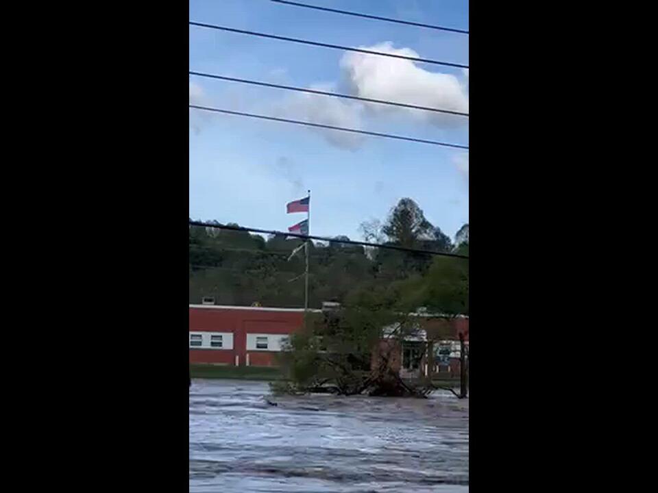 Flooding in the Lansing community in Ashe County, NC