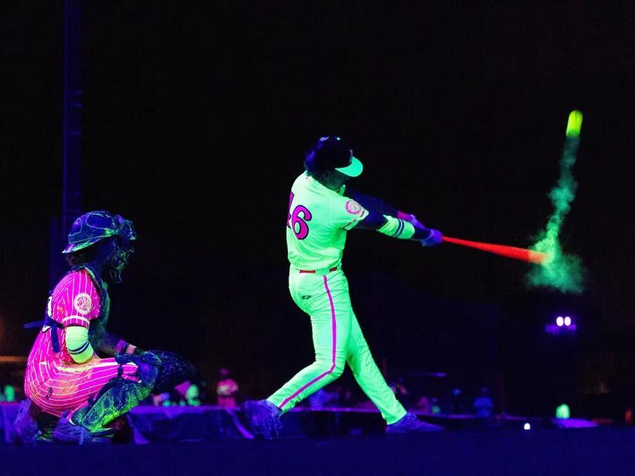 Baseball under black lights: Collegiate summer teams play first ever ...