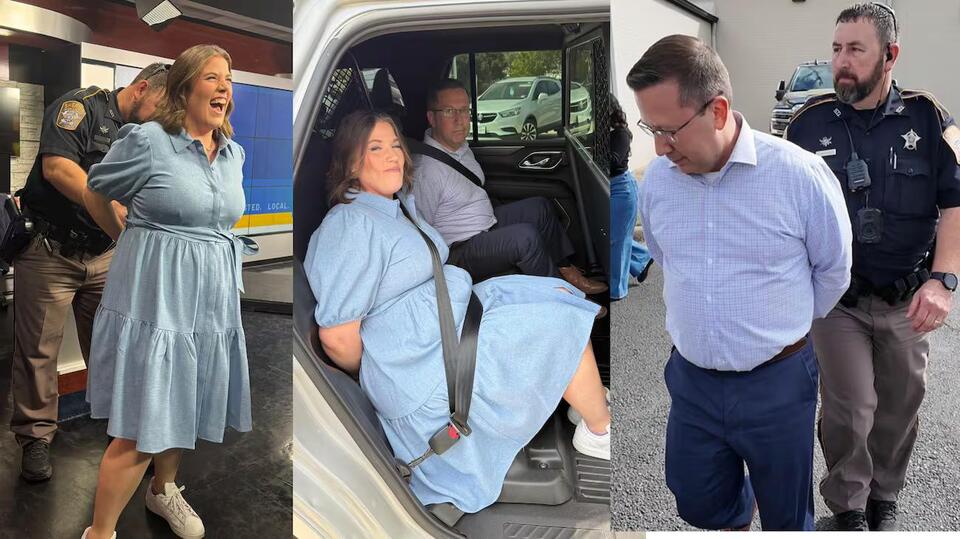 KBTX’s Rusty Surette and Kayleigh Thomas arrested... for a good cause ...