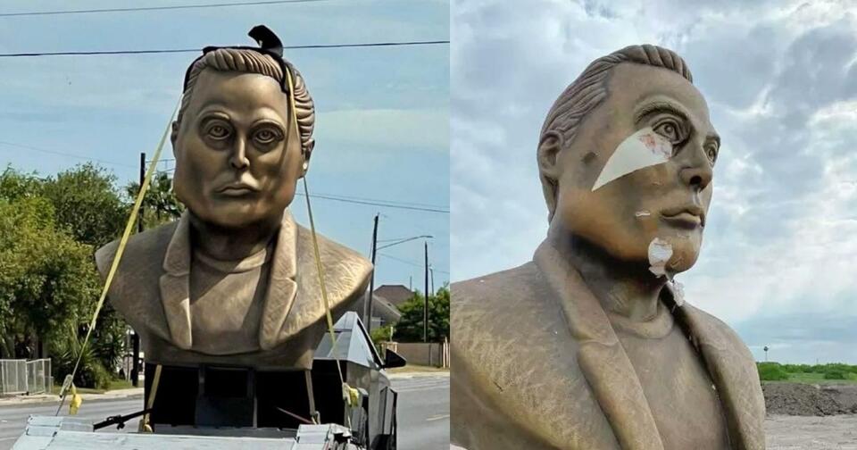 12-Foot Elon Musk Sculpture in Texas Vandalized—Eyes Gouged Out in ...