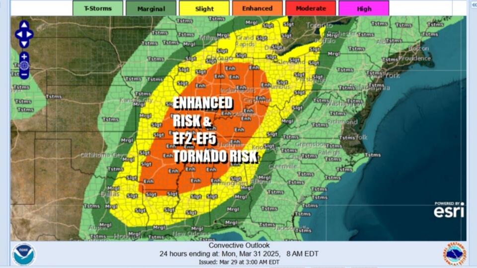 Severe thunderstorm & EF2-EF5 tornado risks rise Missouri Illinois ...