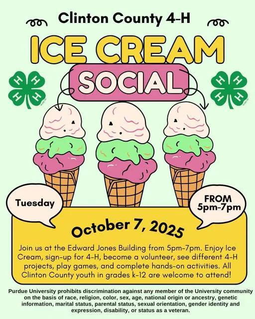 Clinton County 4-H to Host Ice Cream Social October - NewsBreak