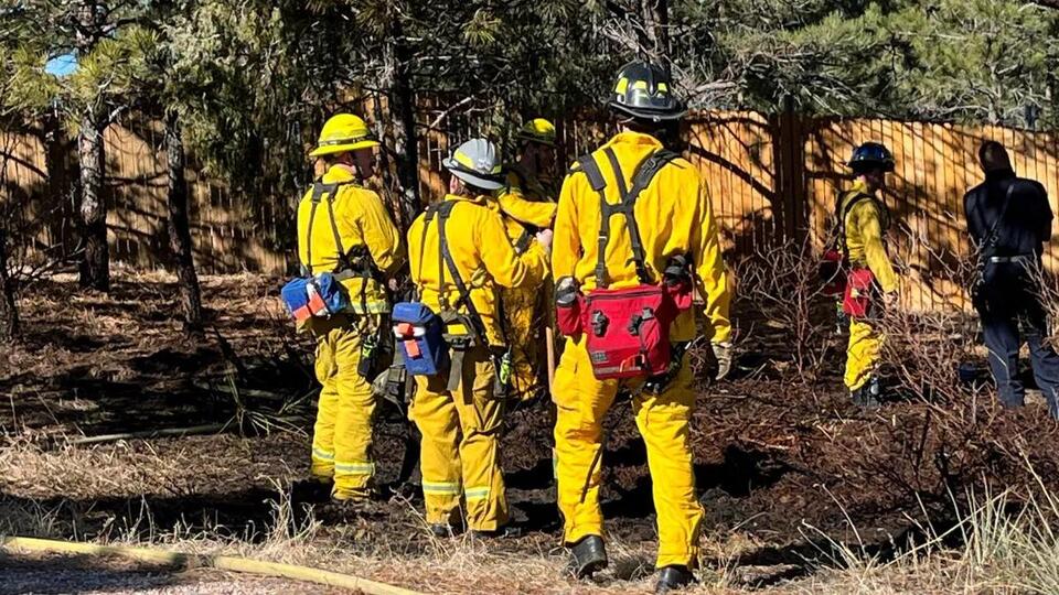Colorado Springs Fire Department extinguishes a grass fire near Palmer ...