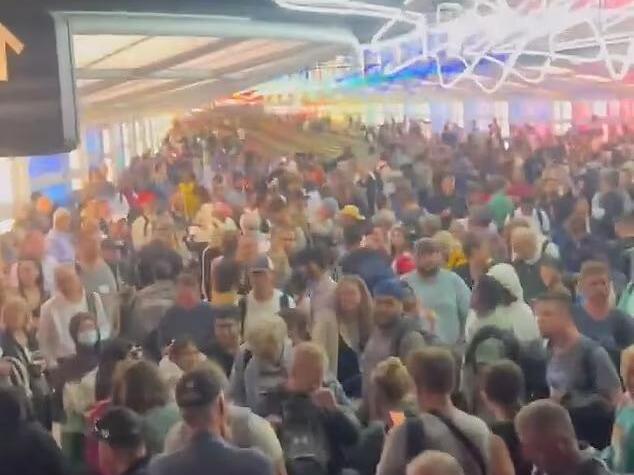 Hair-raising moment terror-stricken passengers are 'trapped' in ...