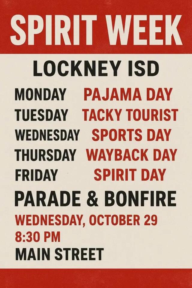 Lockney Gears Up for Spirit Week Parade and Bonfire - NewsBreak