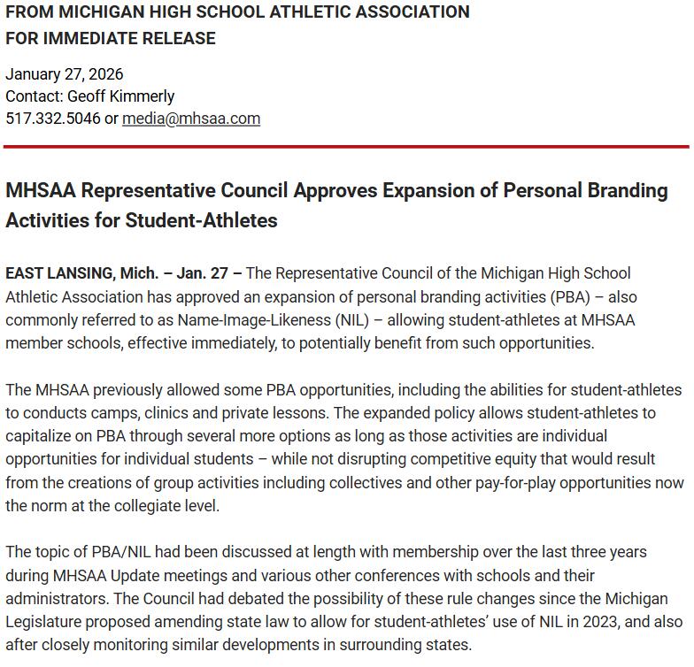 MHSAA Representative Council Approves Expansion of Personal Branding ...