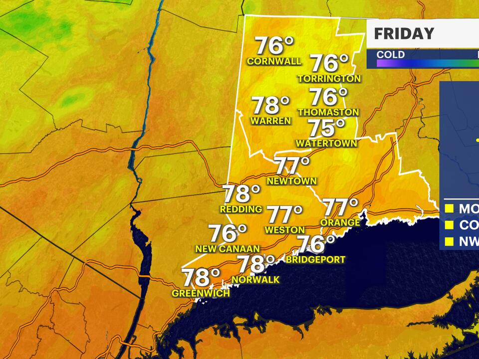Less humid on Friday across CT