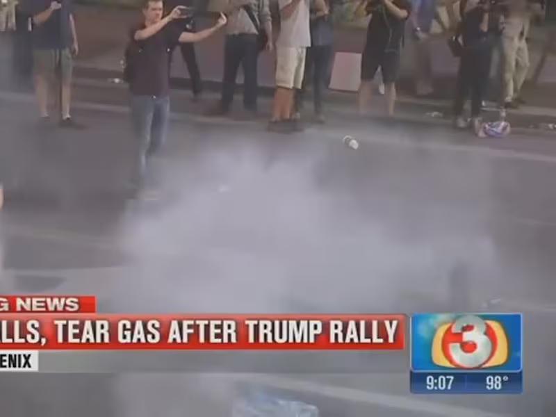 Phoenix protester hit in groin with rubber bullet