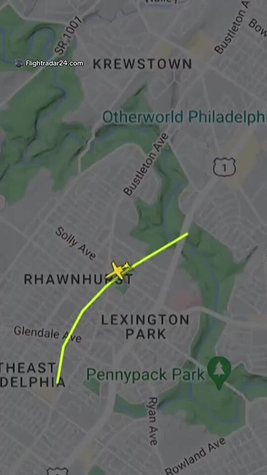 A flight tracker shows the path of the doomed Philadelphia plane that ...