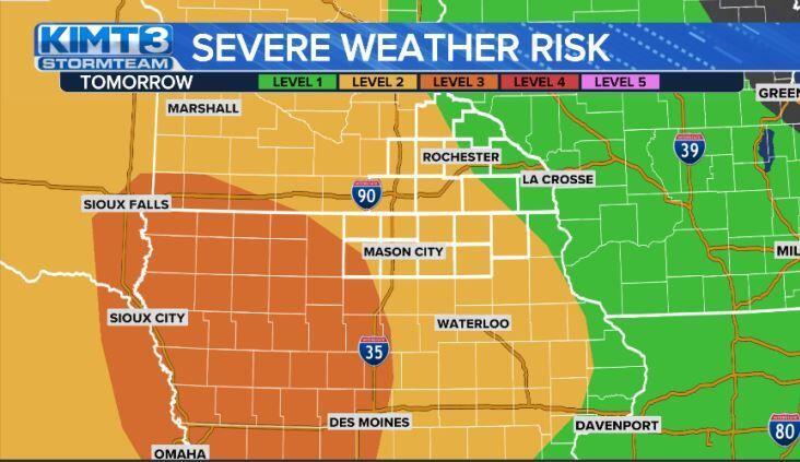 Strong to severe thunderstorms possible on Wednesday - NewsBreak