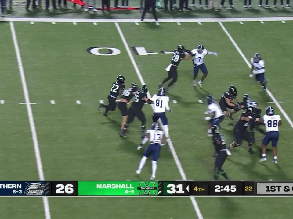 Rasheen Ali's third rush TD of game gives Marshall 37-26 lead