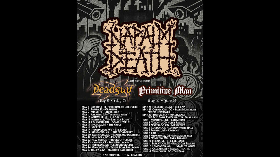 Napalm Death Launching North American Tour - NewsBreak