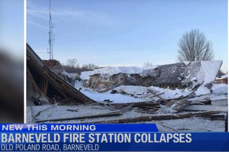 New Video Shows Barneveld (NY) Fire Station Collapse Under Heavy Snow ...