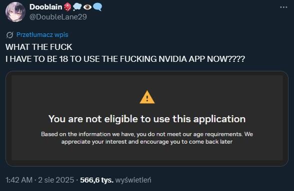 Panic for no reason. False alarm over NVIDIA app age 18 verification ...