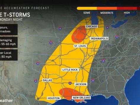 Central US to feature severe thunderstorm risk, record warmth to retreat