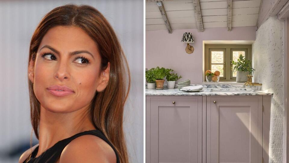 A Year Later, Eva Mendes and Ryan Gosling's Pink and Marble Kitchen Has ...