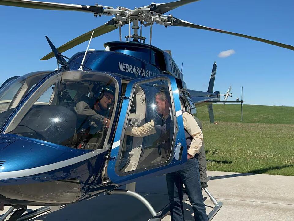 Governor Pillen and Nebraska State Patrol colonel survey tornado damage ...