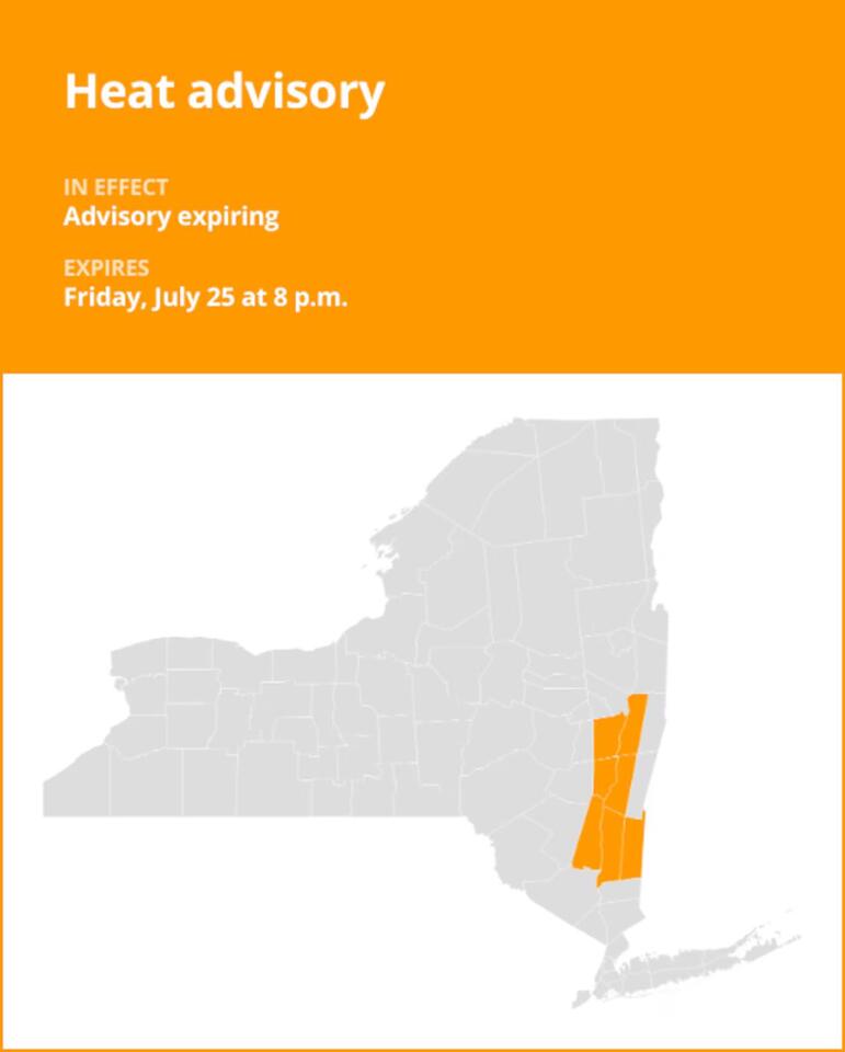 NY weather update: Heat advisory previously issued for New York will ...