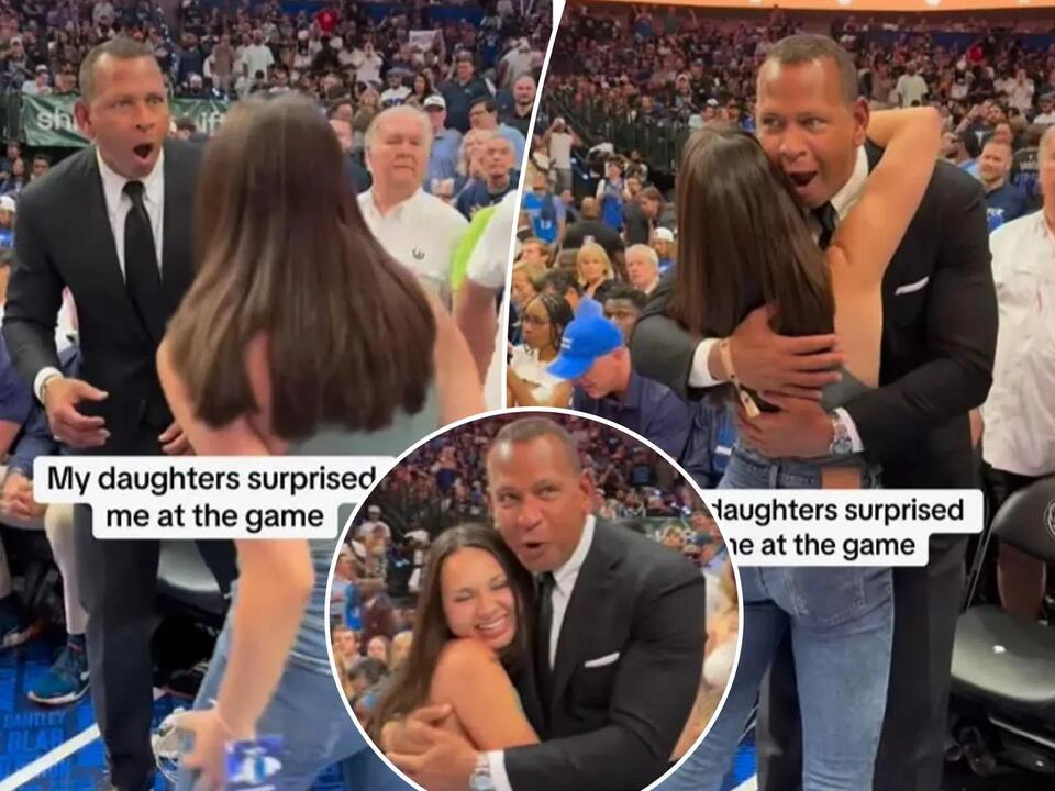 Alex Rodriguez stunned as daughter surprises him at Timberwolves ...