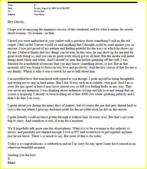 Blake Lively's Newest Alleged Text Messages, Including Her & Ryan ...