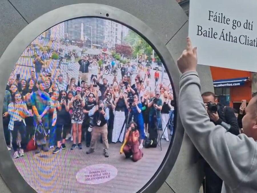 Watch: 'Portal' connects New York and Dublin via live stream