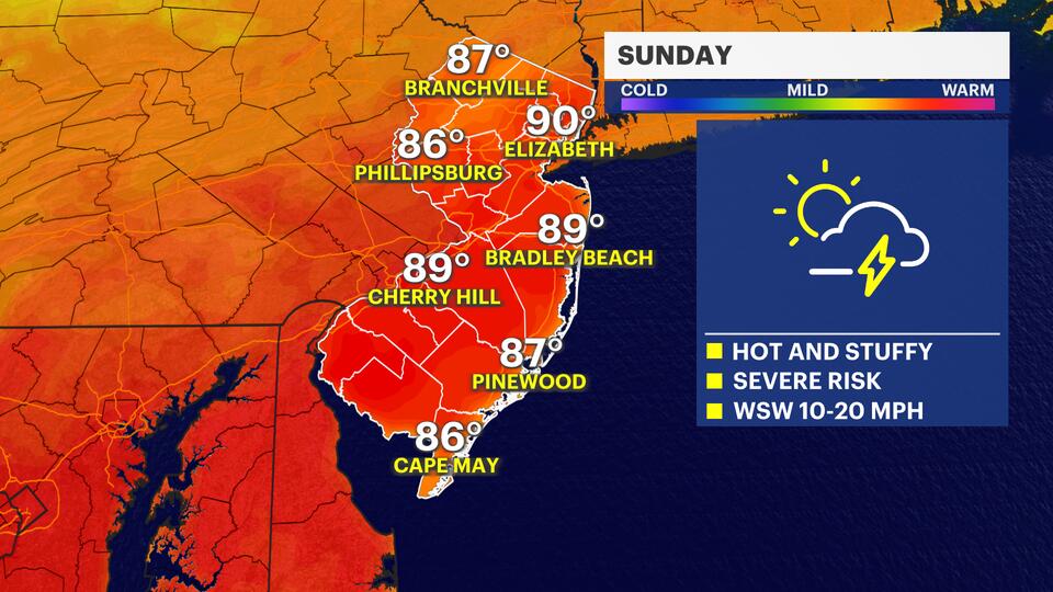 STORM WATCH: Strong, scattered thunderstorms on hot and humid Sunday in ...