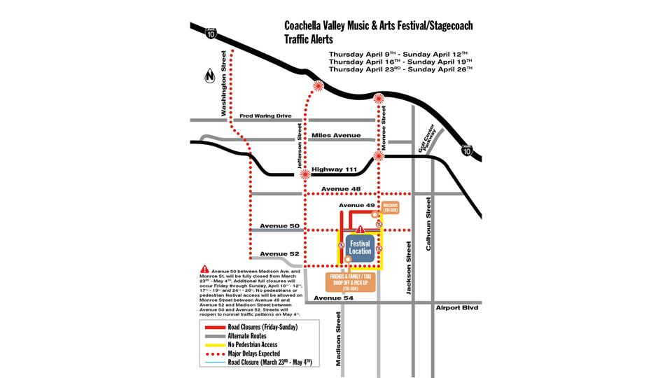 Coachella 2026 Traffic Plan: Road Closures, Alternate Routes and Drone ...