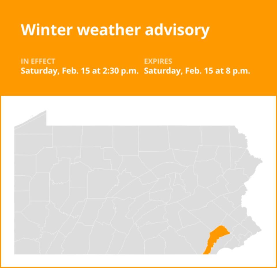 Update: Western Chester under a winter weather advisory until Saturday ...